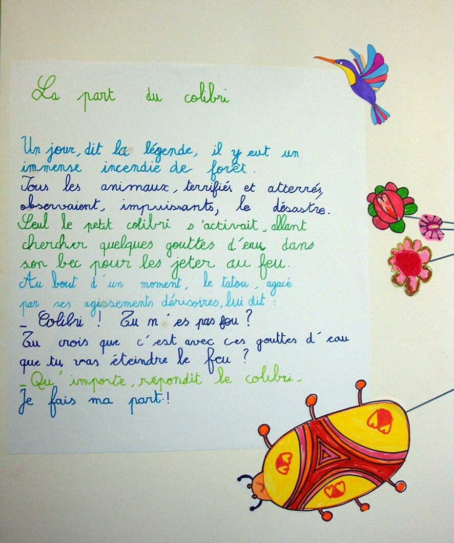 LA PART DU COLIBRI - Atelier pas à pas