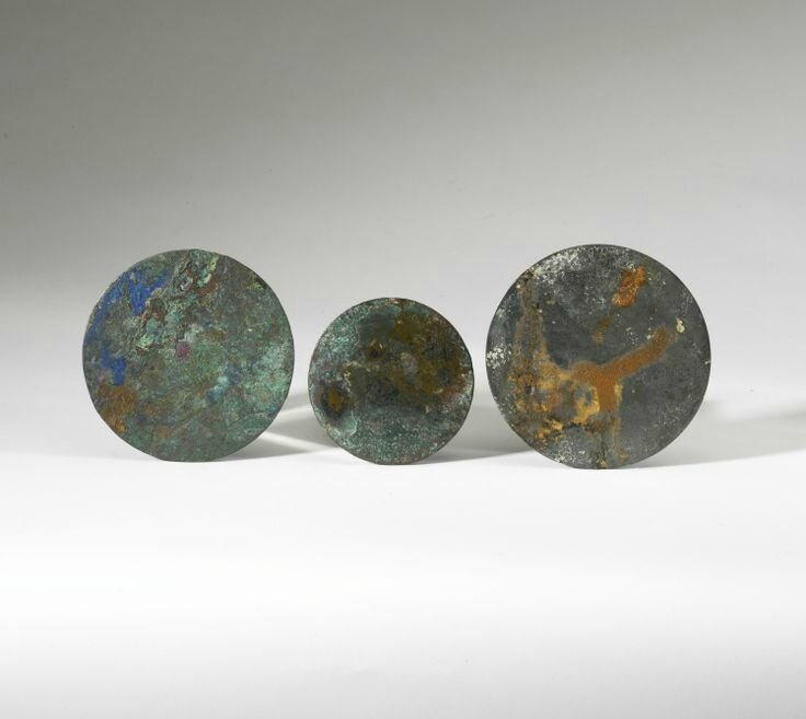 A bronze mirror with deities and inscriptions, Eastern Han Dynasty (AD ...