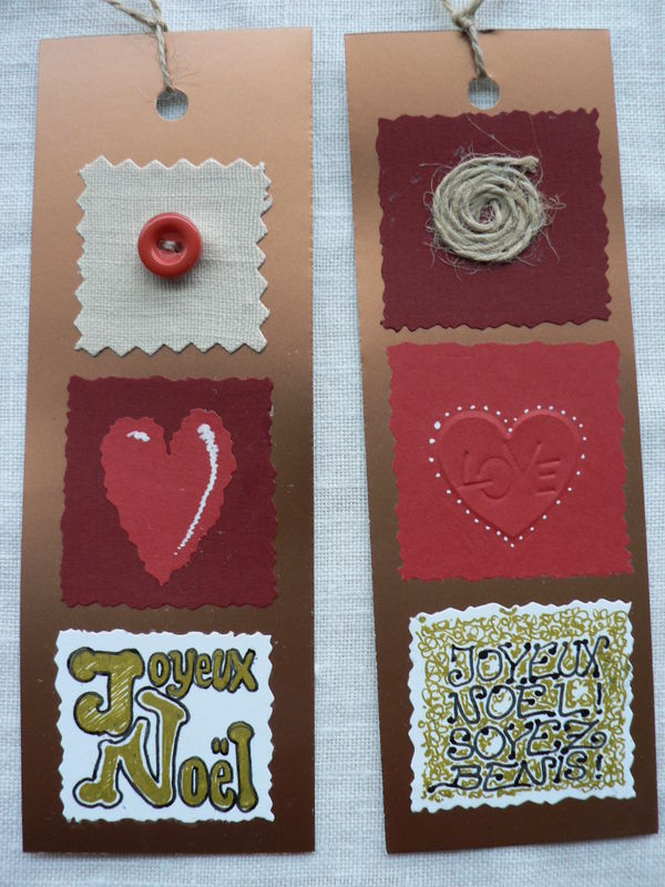 des marques-pages pour Noël - Grenouilles et papillons