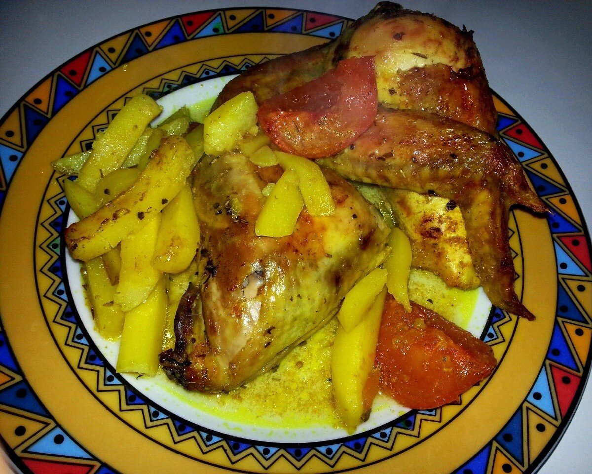 Poulet au four (djej mosli) - les petits plats d'oum safiya