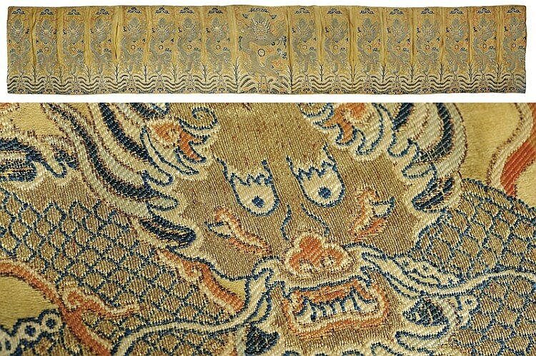 An important embroidered Imperial silk altar frontal, 18th Century - Alain.R.Truong