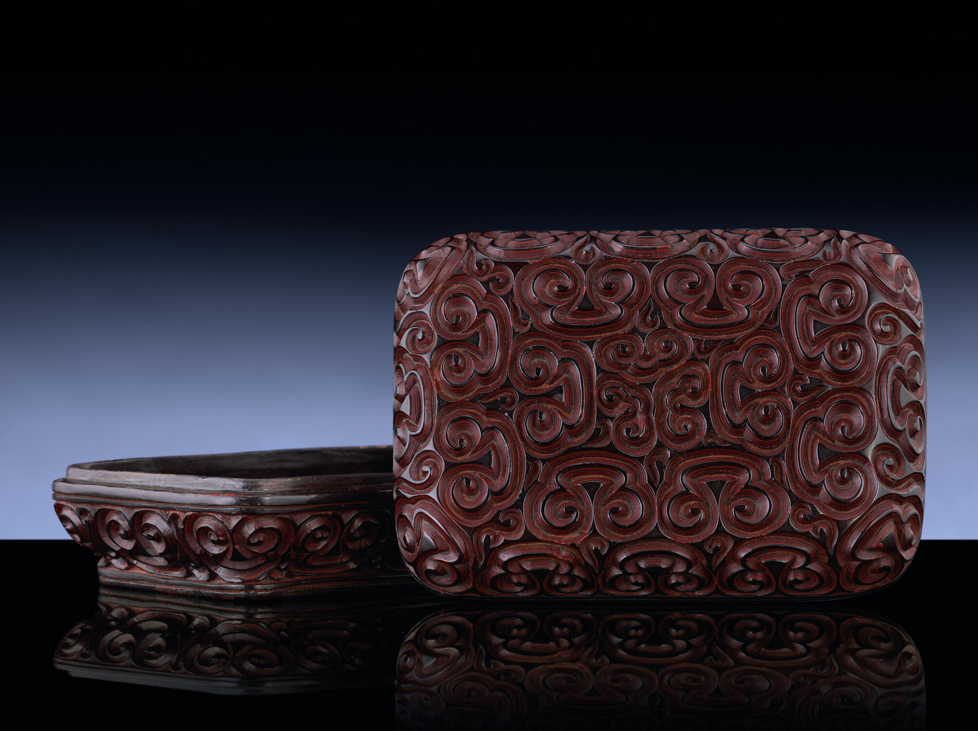 A very rare tixi lacquer rectangular box and cover, Southern Song ...