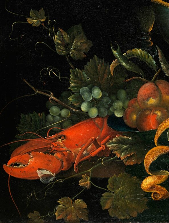 Attributed to Ottmar Elliger (1666-1732), Still life of fruit with crab ...