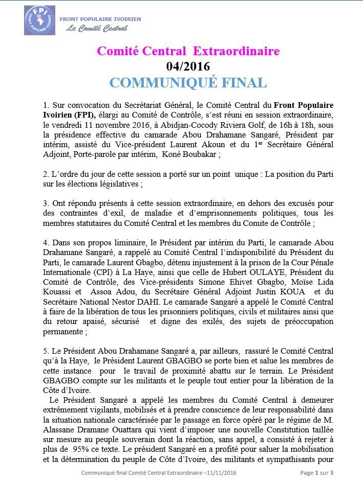 Conformément à la recommandation de la base,la direction (FPI)a décidé ...