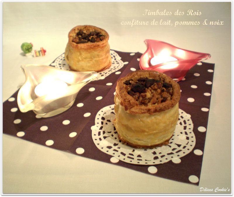 Timbales des Rois confiture de lait, pommes & noix...et concours ...