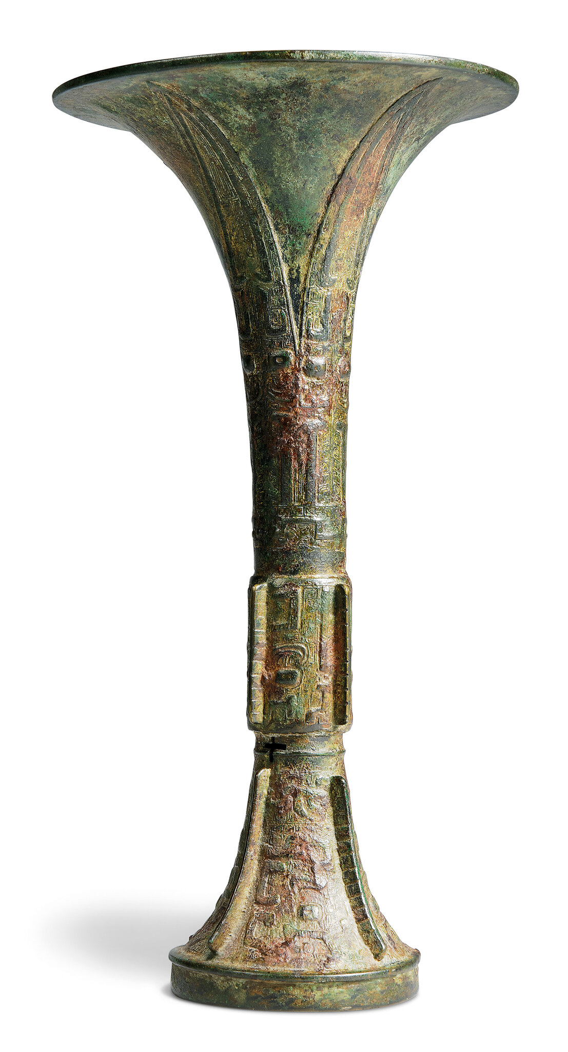 A Chinese bronze ritual wine vessel, gu, Shang dynasty, 12th-11th ...