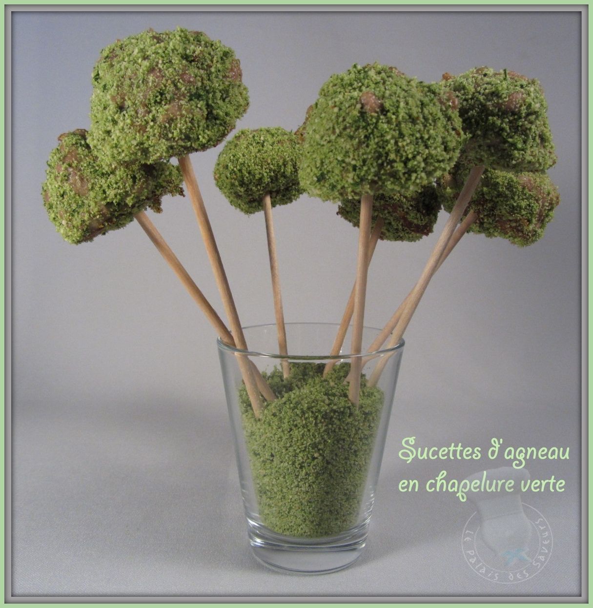 Sucettes d'agneau en chapelure verte - Le Palais des Saveurs