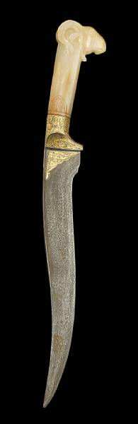 A Mughal-style jade-hilted steel Dagger & A Mughal-style rock crystal ...