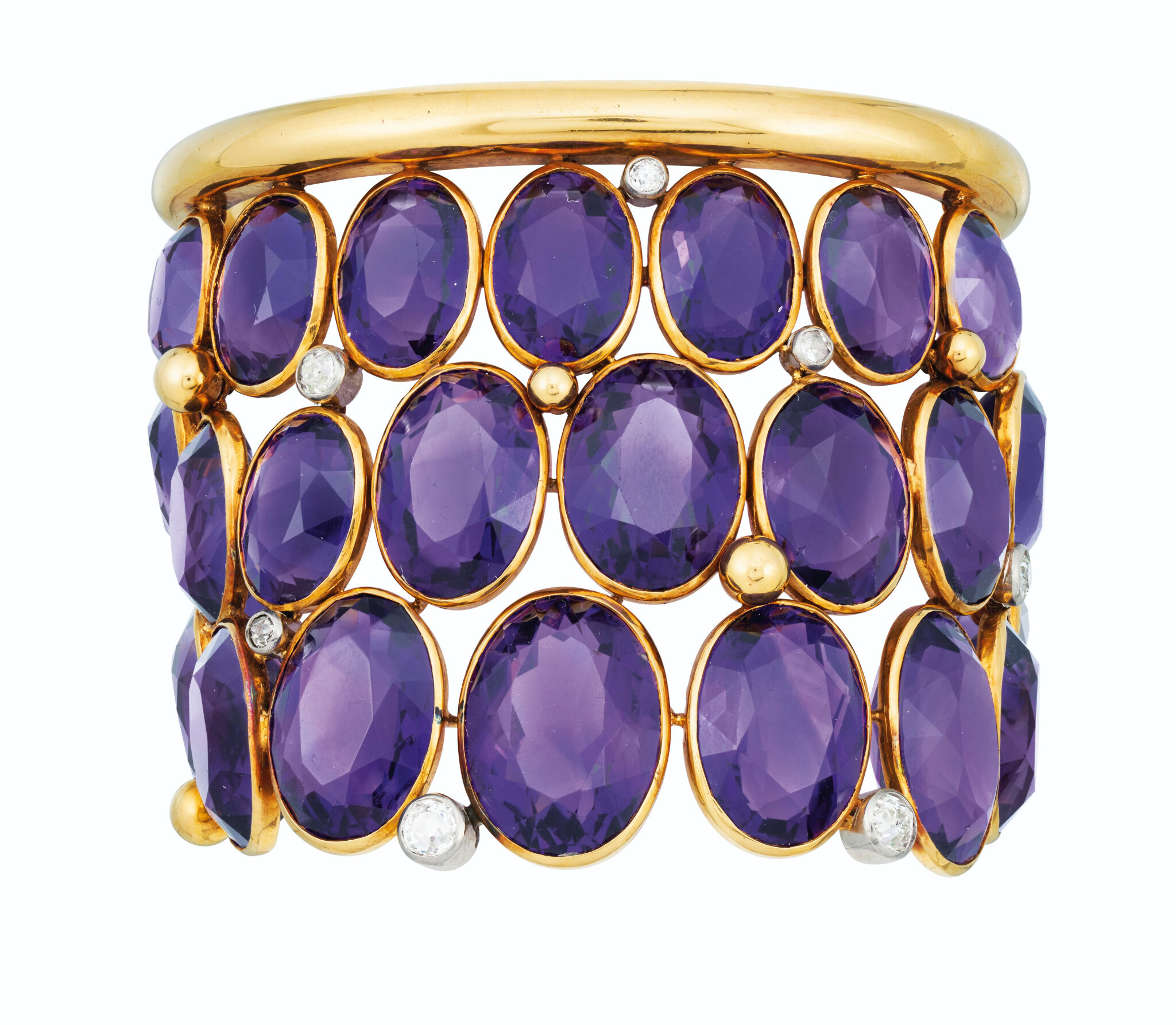 Suzanne Belperron Amethyst and diamond cuff bracelet - Alain.R.Truong