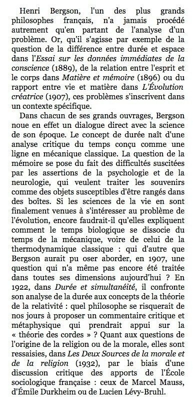 Bergson, Essai sur les données immédiates de la conscience, par Paul ...