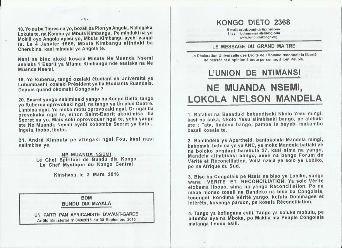 KONGO DIETO 2368 : NE MUANDA NSEMI LOKOLA NELSON MANDELA ! - MADININA ...