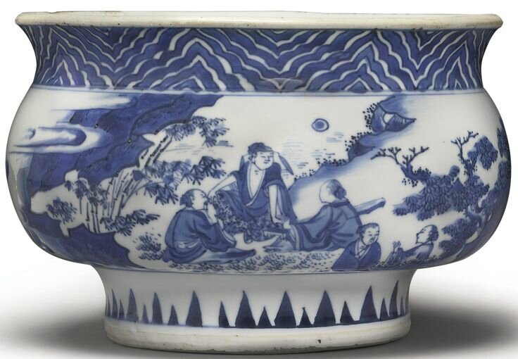 A blue and white censer, Ming dynasty, Chongzhen period - Alain.R.Truong