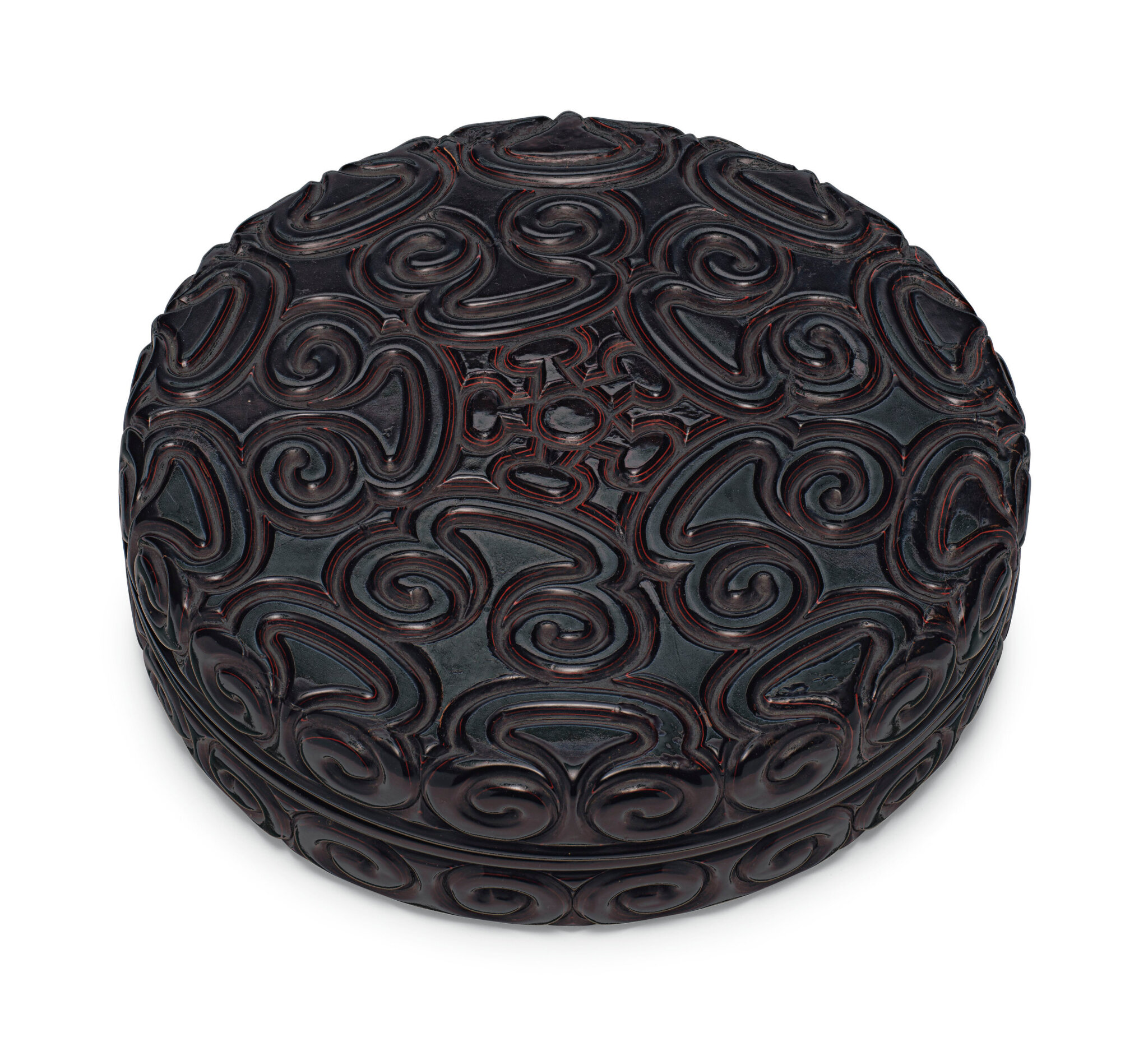 A large black tixi lacquer circular box and cover, Ming dynasty (1368 ...