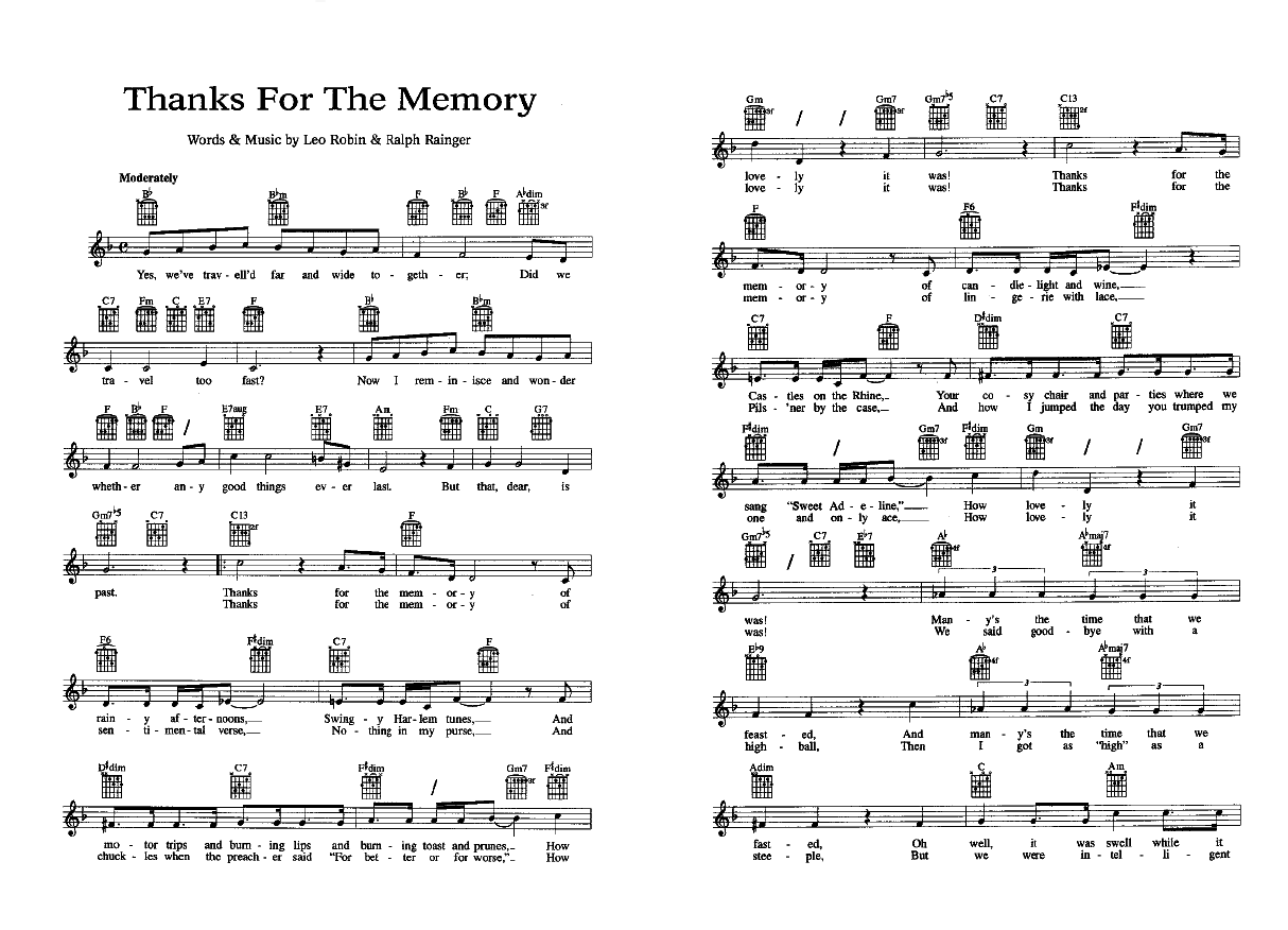 Thanks For The Memory - The Strombolis