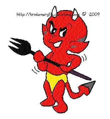 Un diablotin et un faisan - Brodamaryllis