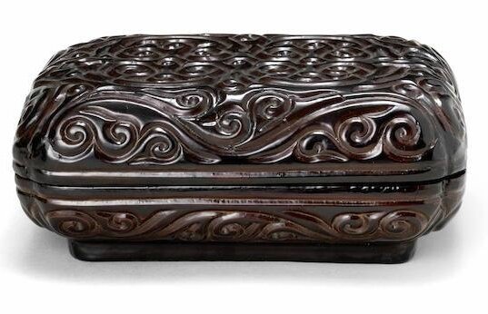 A rare tixi lacquer rectangular box and cover, 14th-15th century ...