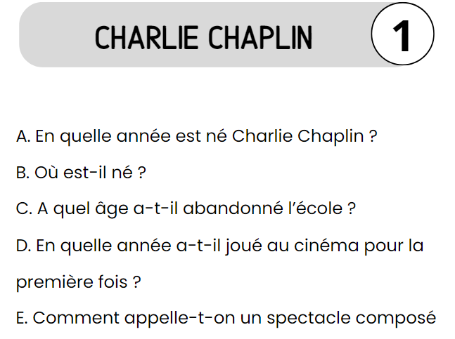Rallye-lecture : Les personnes célèbres - La classe de TruKbidule