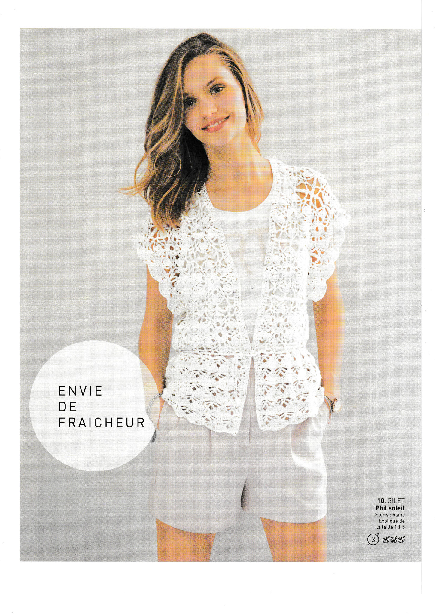 Gile femme au crochet, Phil Soleil - Perles Roses