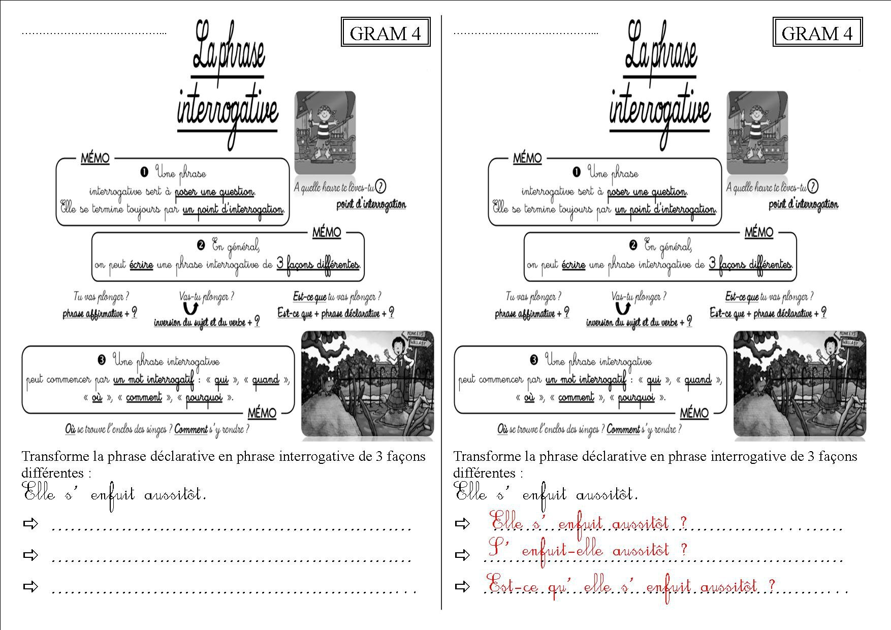 GRAM 4 CE2 : la phrase interrogative - La classe des CE de Villebois