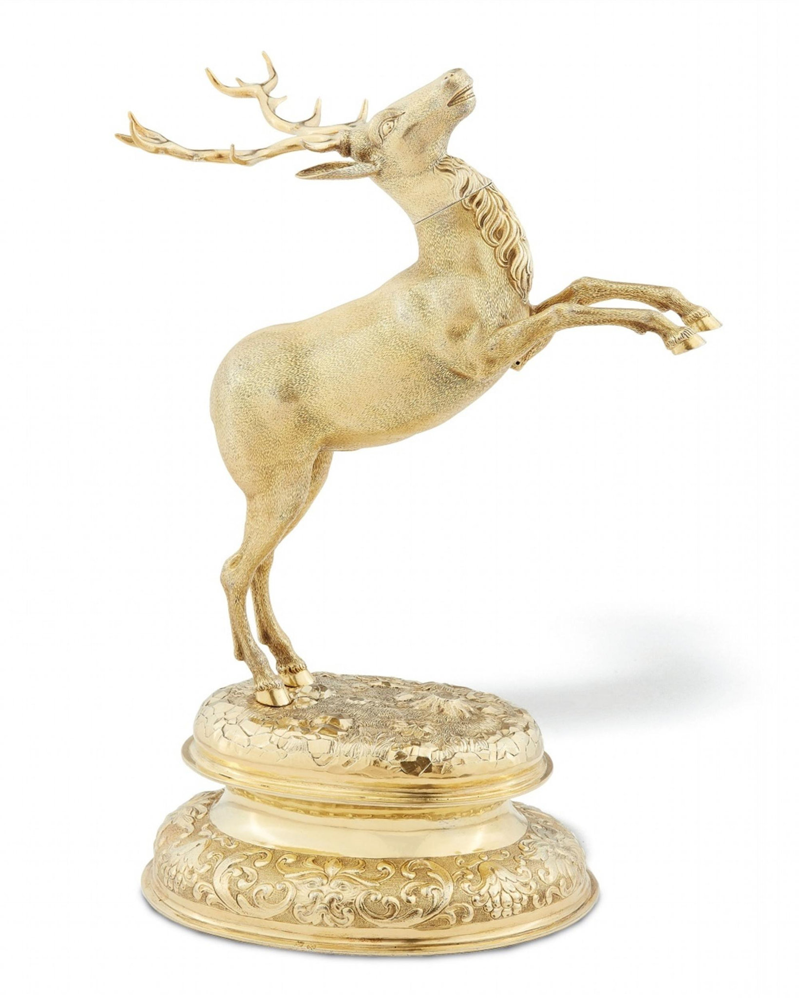A Zurich silver gilt goblet in the form of a stag, Marks of Hans Caspar ...