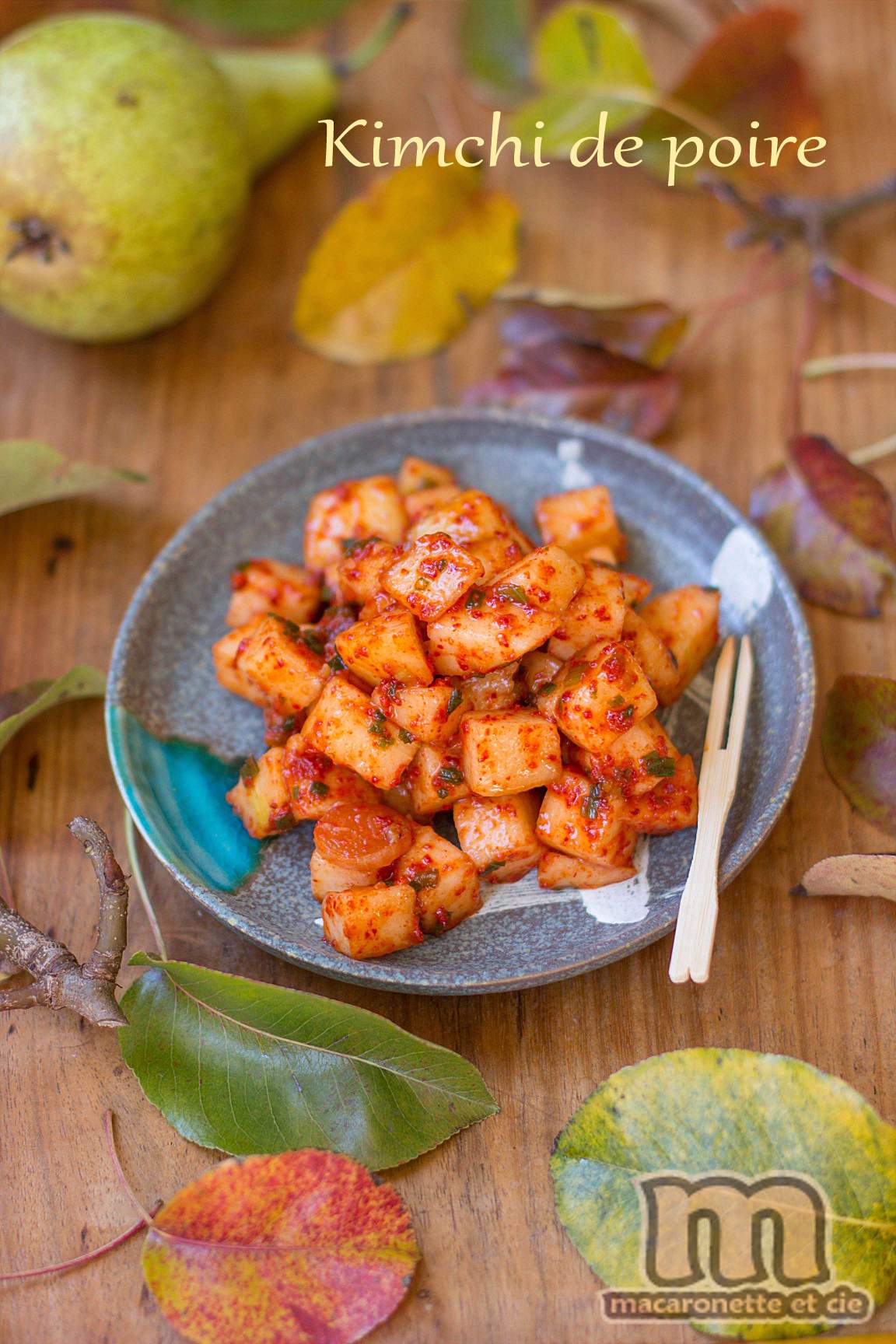 Poire pimentée au piment ou kimchi de poire (Bae kaktugi - 배 깍두기 ...