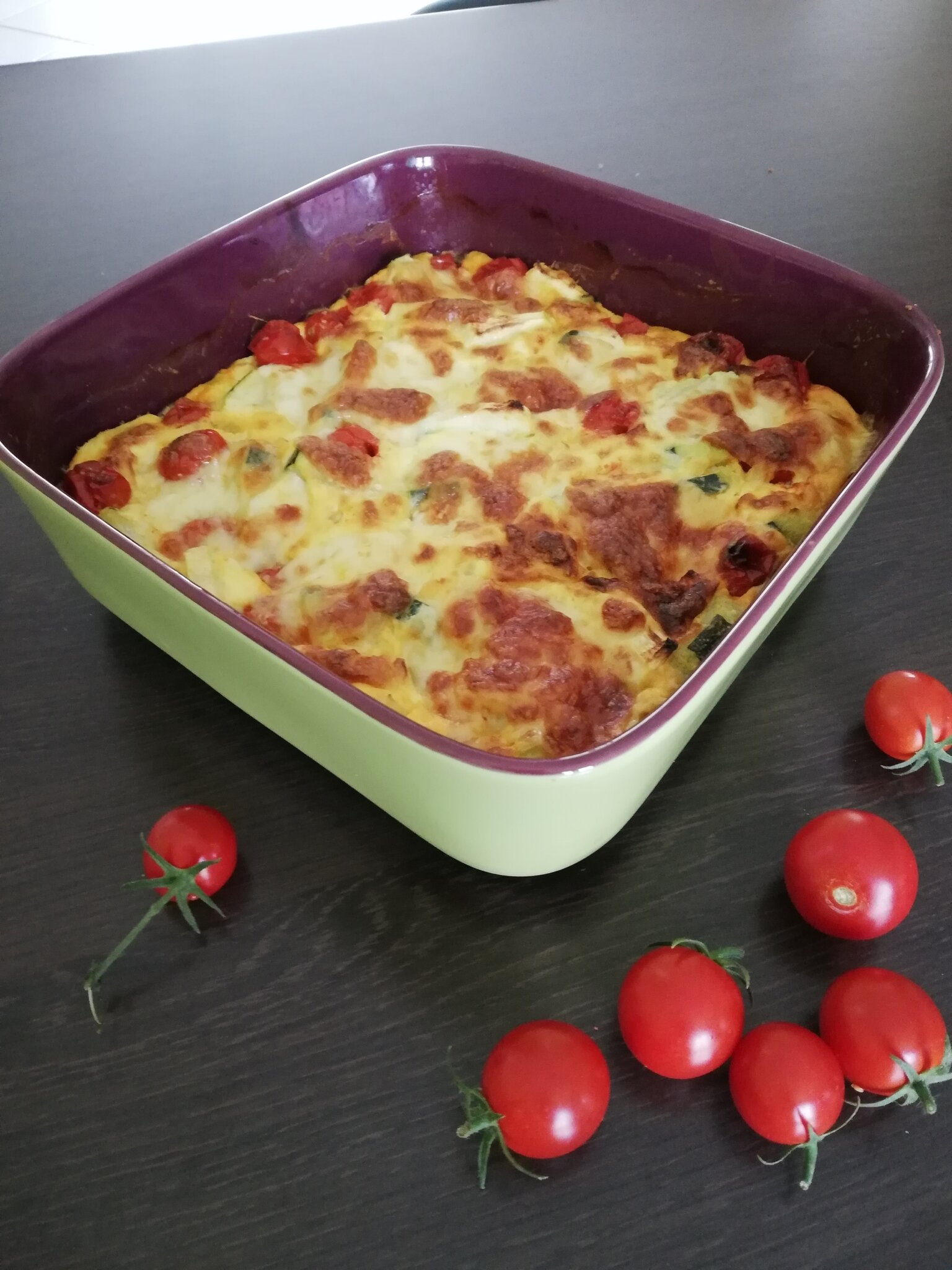 Recette Quiche Sans Pâte Tomate Cerise Courgette Mozzarella Sandoline