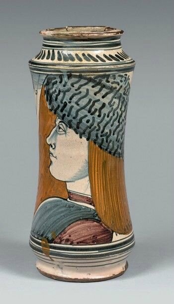 Naples, Circa 1470. Grand albarello légèrement cintré - Alain.R.Truong