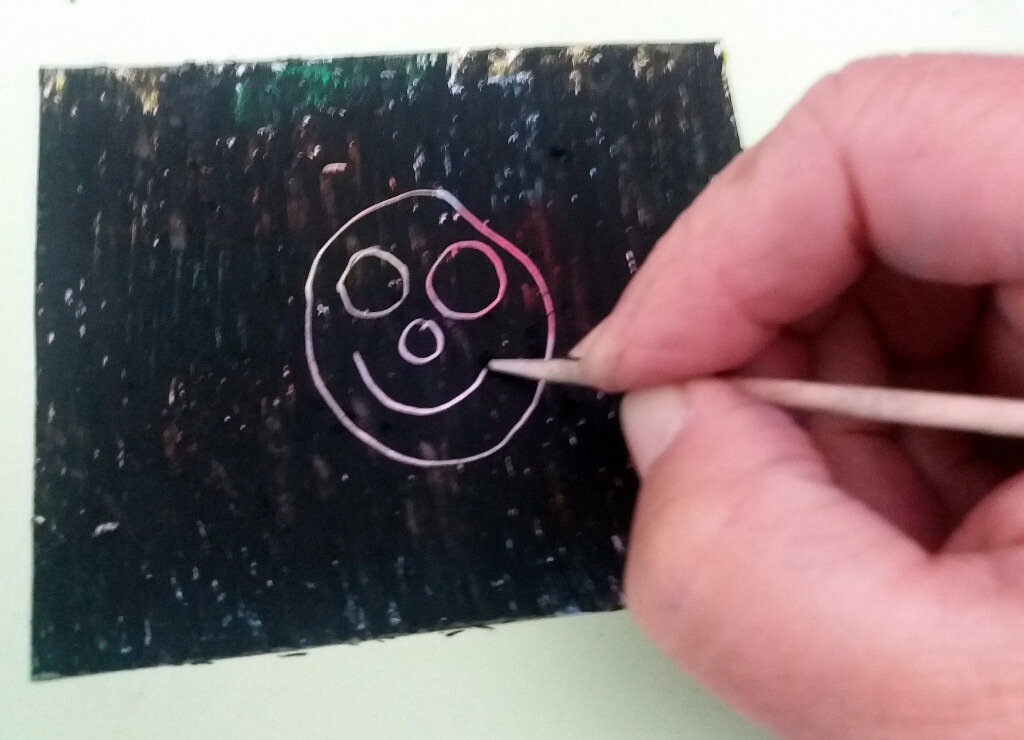 Carte à gratter (technique 1) - Le tour de mes idées