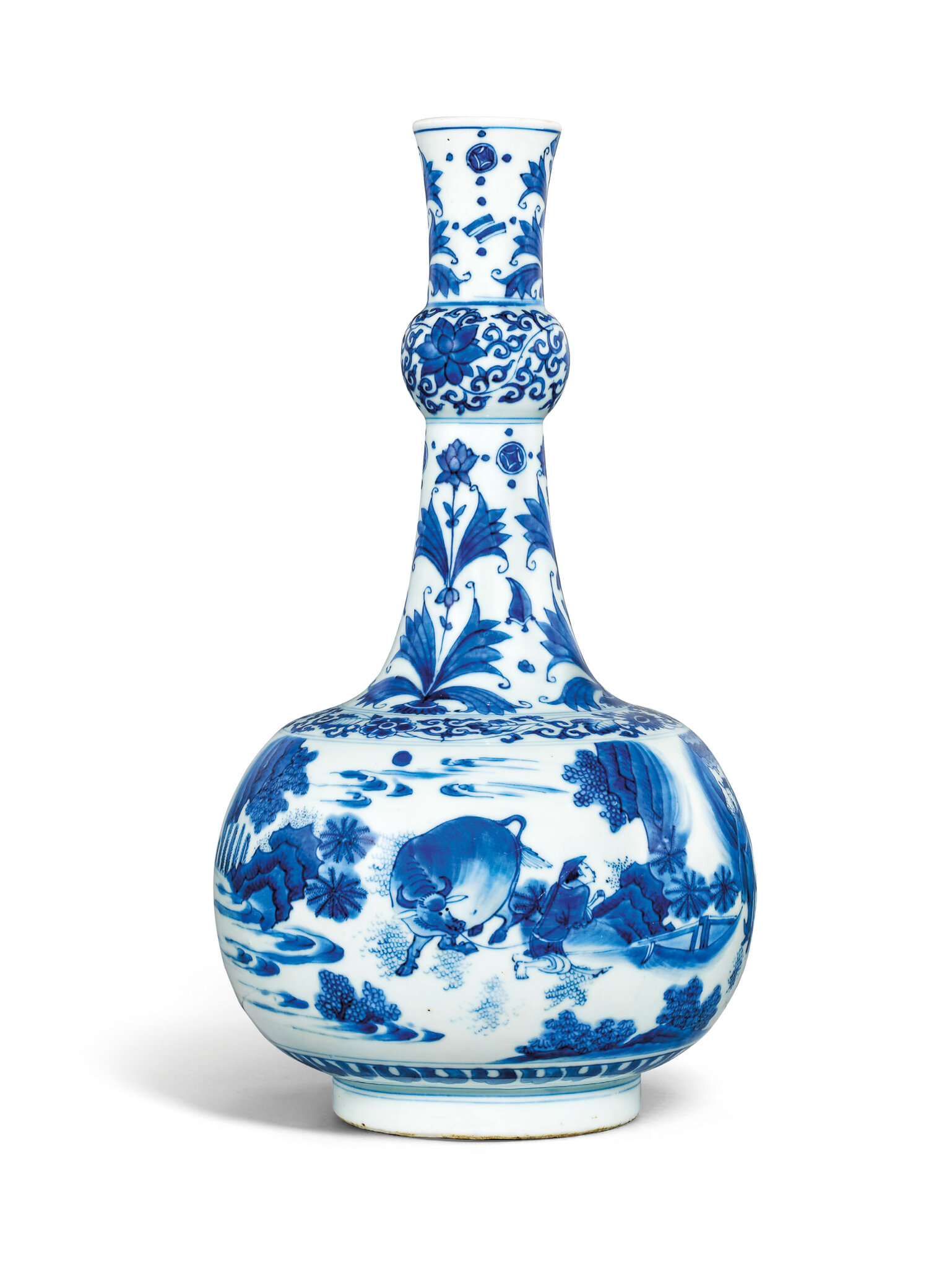 A blue and white bottle vase, Transitional period, circa 1630-1650 ...