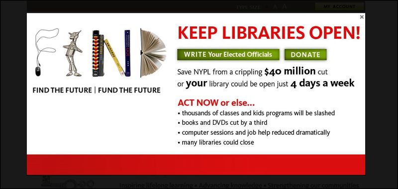 KEEP LIBRARIES OPEN! (dit la NYPL) - elsia