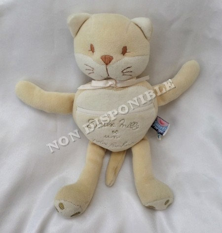 Doudou Peluche Chat Ecru Beige Deux mille et un petits bonheurs Sucre d ...