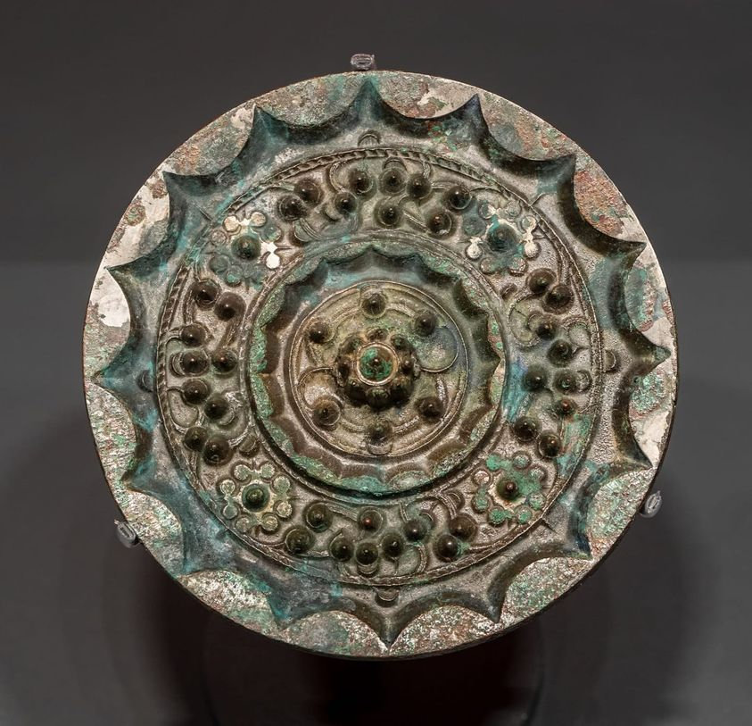 Bronze Mirror with Milk Studded Stars and Clouds, Han dynasty (206 BC ...
