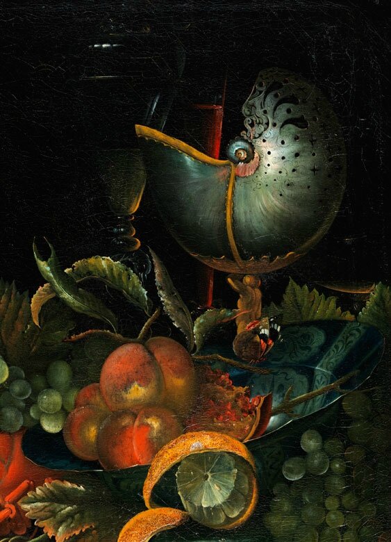 Attributed to Ottmar Elliger (1666-1732), Still life of fruit with crab ...