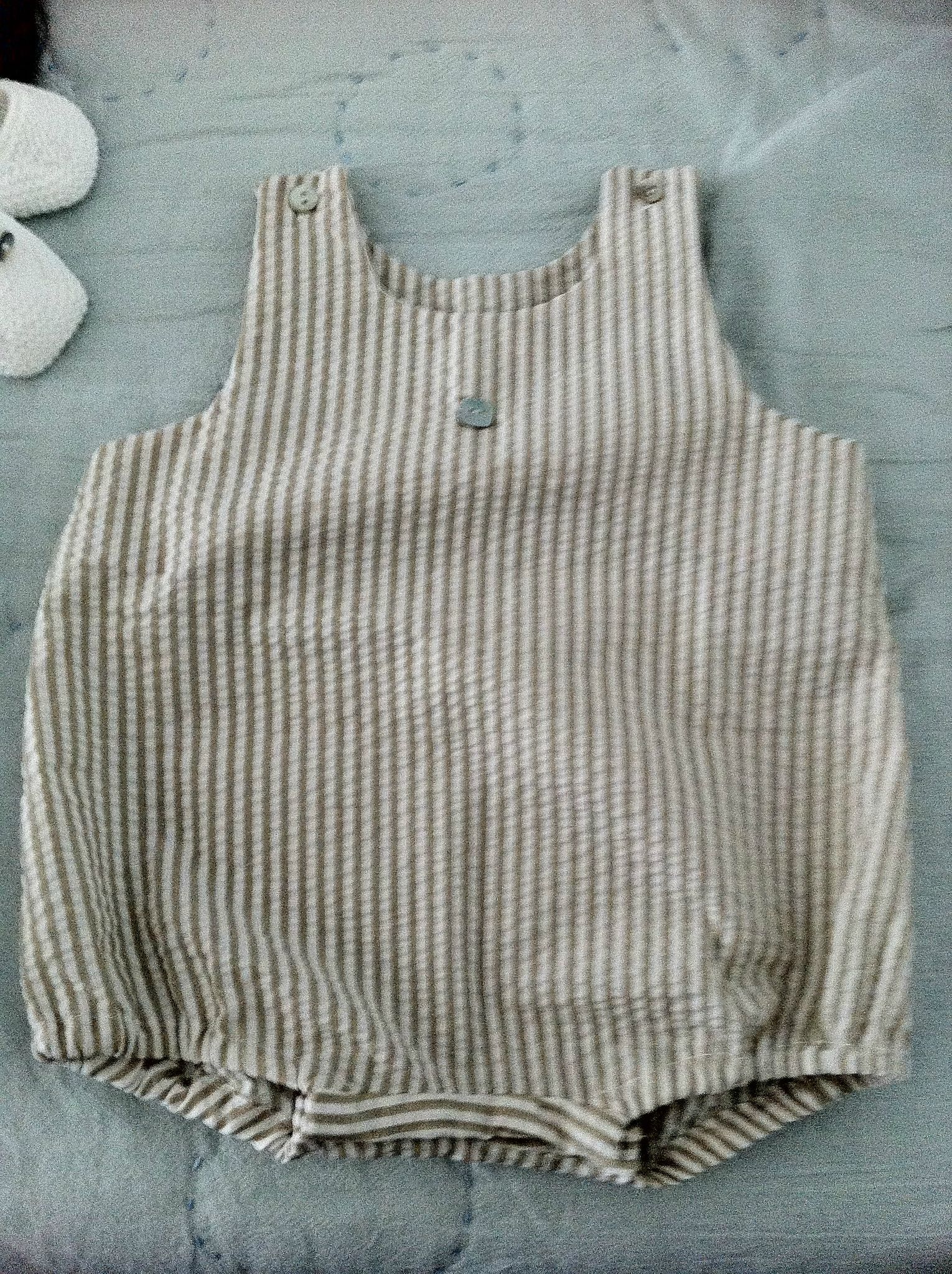 Barboteuse IPBB en 6 mois parme et beige - Je couds Citronille