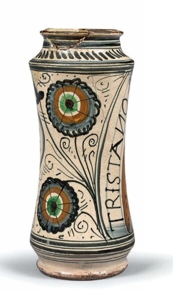 Naples, Circa 1470. Grand albarello légèrement cintré - Alain.R.Truong