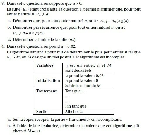 Terminale S - Exercices de bac corrigés - Fonction exponentielle et ...