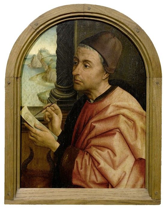 Rogier van der Weyden (workshop of) (Tournai 1398/1400 - 1464 Brussels), Lucas drawing madonna ...