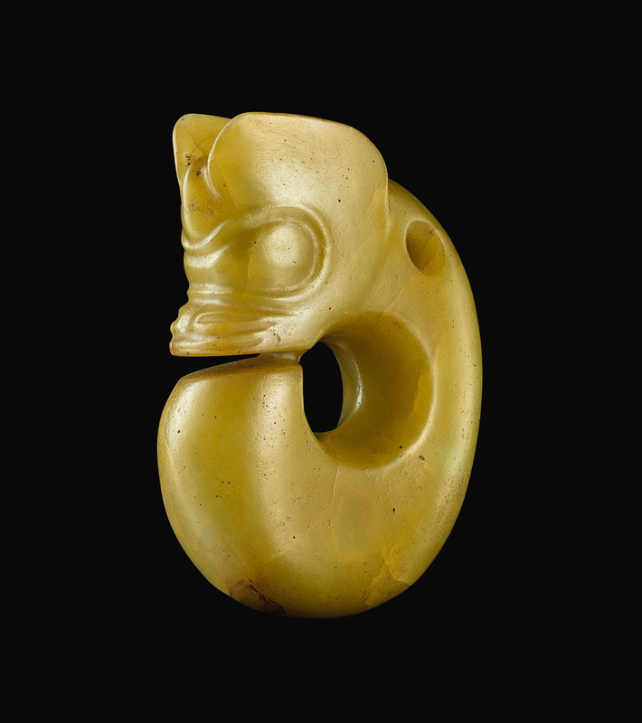 A rare yellow jade zhulong ('pig dragon'), Neolithic Period, Hongshan ...