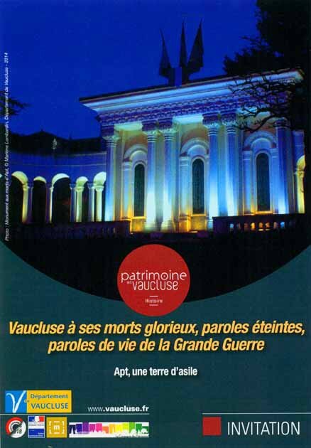 Calendrier, le 12 septembre 2014: Apt, une terre d'asile - Blog des CVR de Vaucluse et des ...