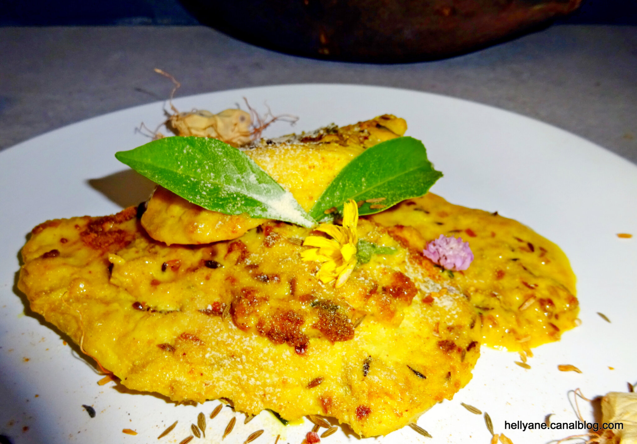 Escalopes de poulet fermier à la crème coco/ massalé/ et poudre de ...