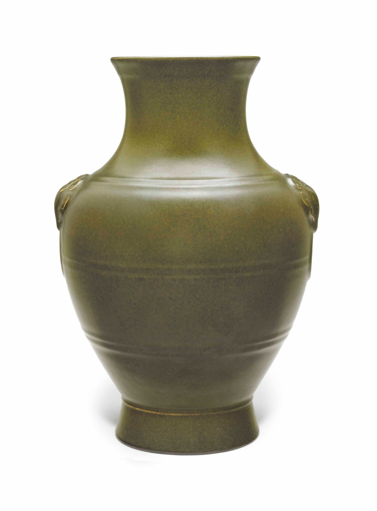 A rare teadust-glazed vase, zun, Daoguang incised six-character seal ...