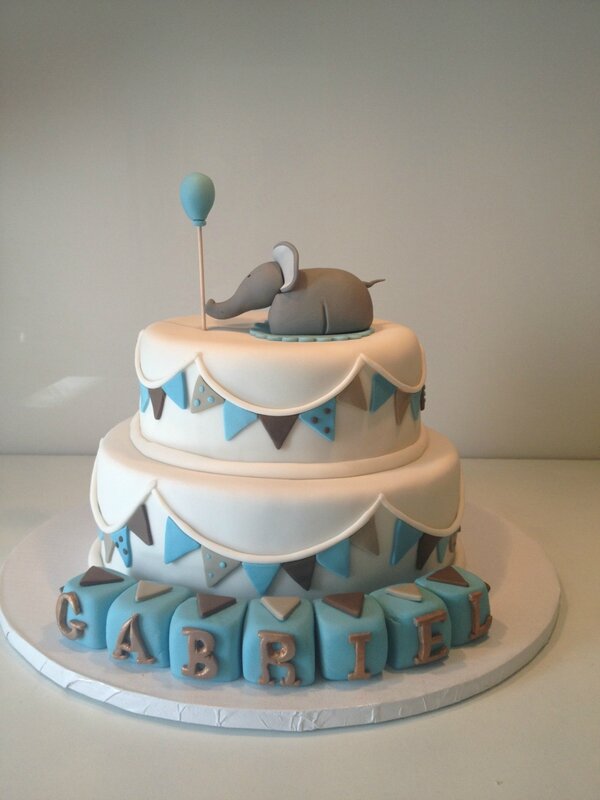 Gâteau éléphant: le baptême de Gabriel - les gateaux de ka