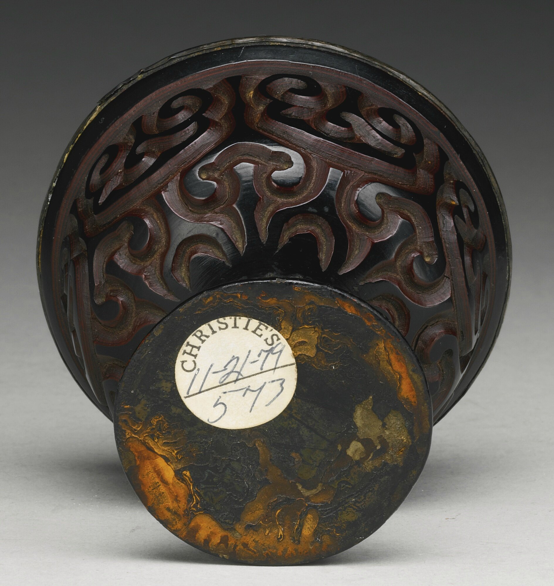A carved 'tixi' lacquer stem cup, Southern Song-Yuan Dynasty - Alain.R ...