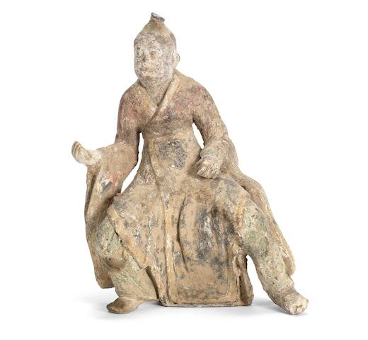 A painted pottery figure of a musician, Tang Dynasty - Alain.R.Truong