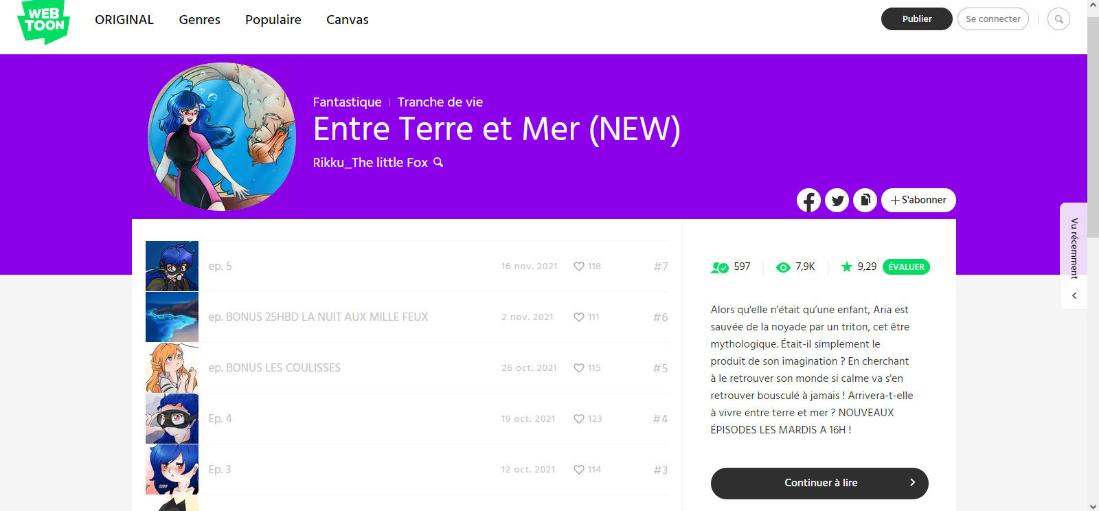 Calendrier de l'avent 2021 jour 14: Liste de webtoon sirènes - Sirenologie