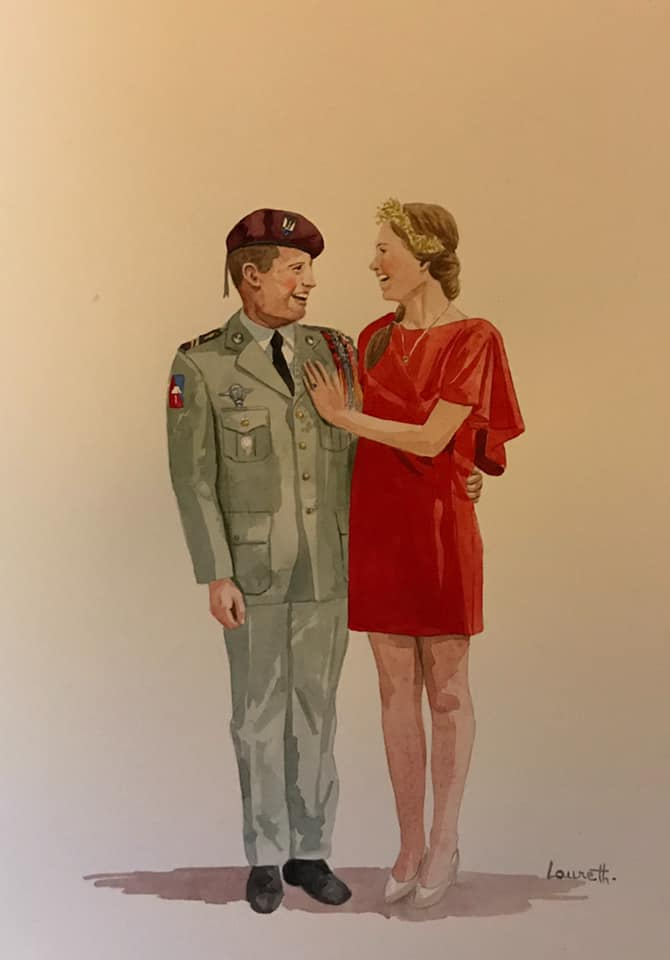 Portrait de jeunes fiancés à l'aquarelle Laure Th.Chanal Illustrations - Dessine-moi...