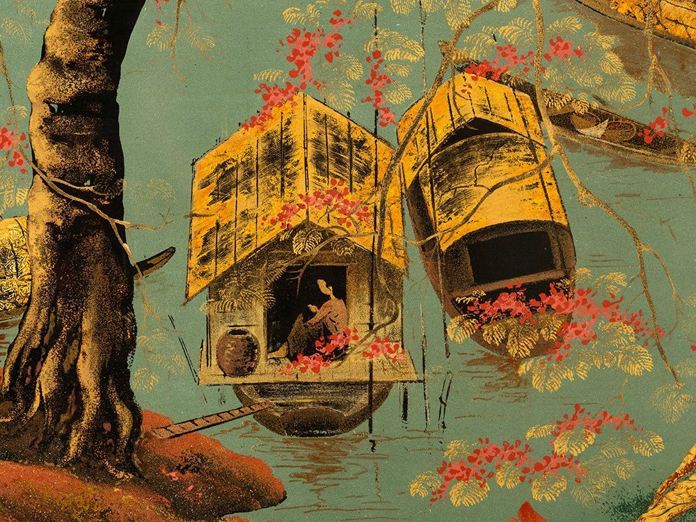 Tran Van Ha (b. 1911), Riverside, Lacquer Painting, Vietnam, 20th ...