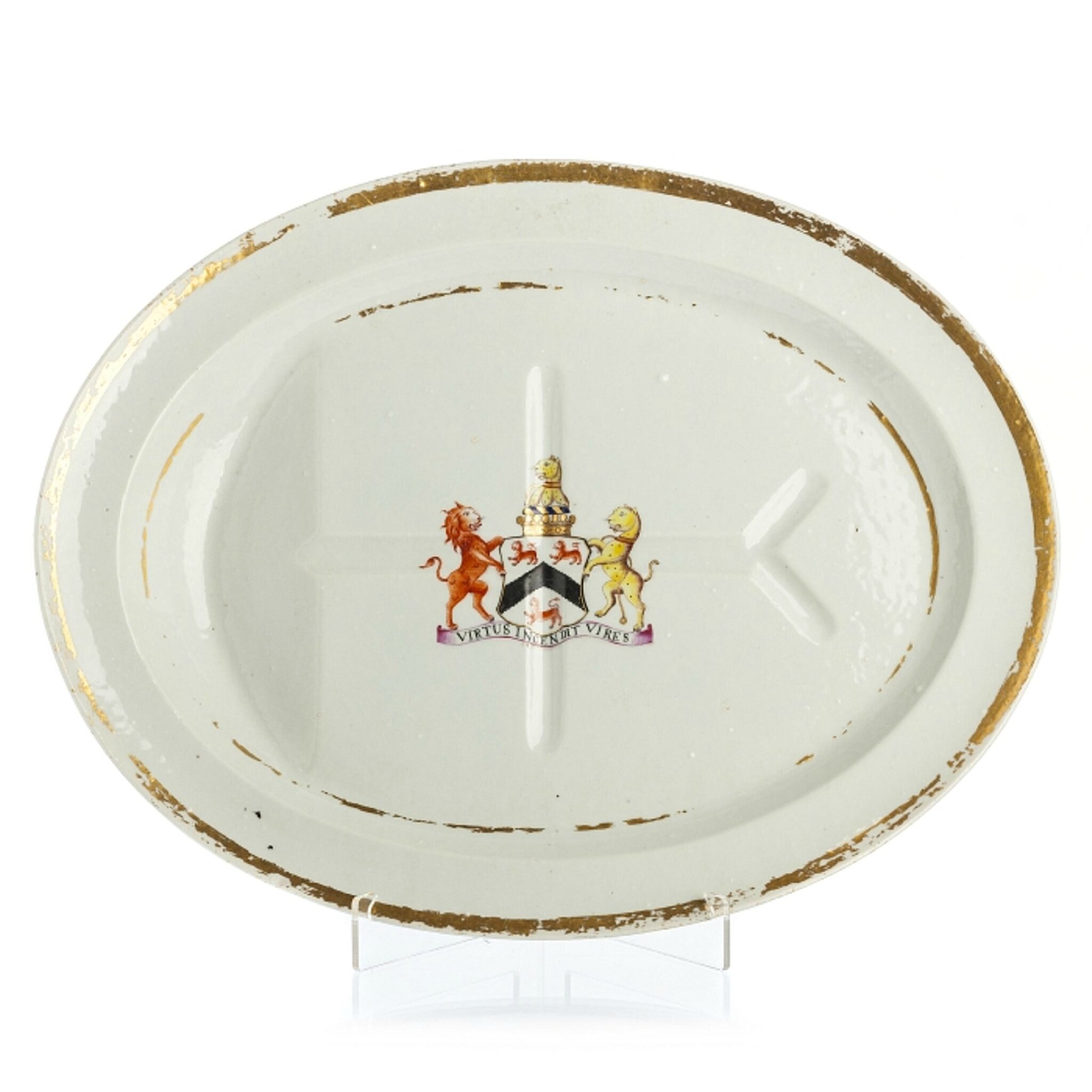 Fish platter with Arms of Lord Percy Smith, Chinese export porcelain ...