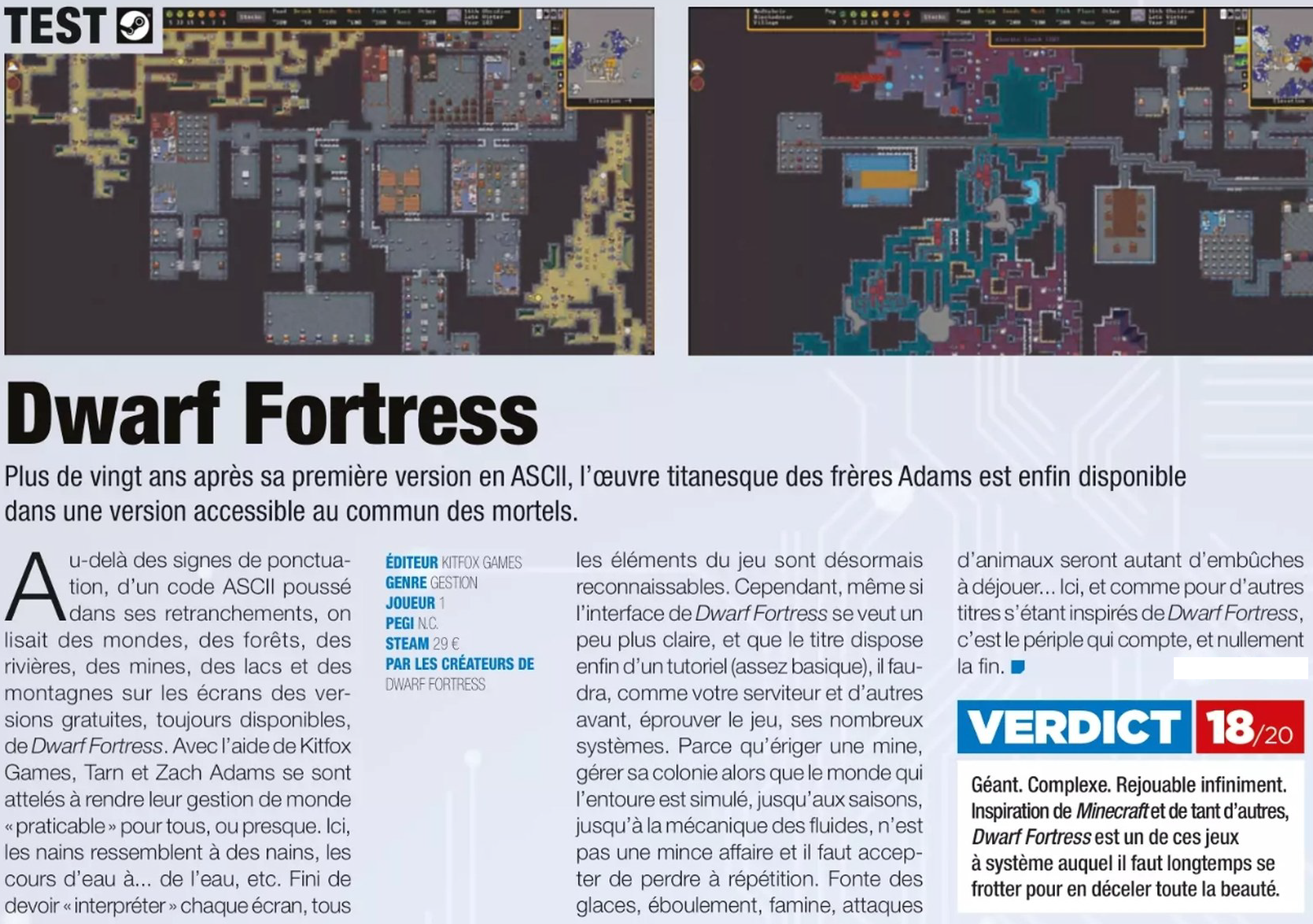 Dwarf Fortress - Titan Test - JEUX VIDEOS TITANS