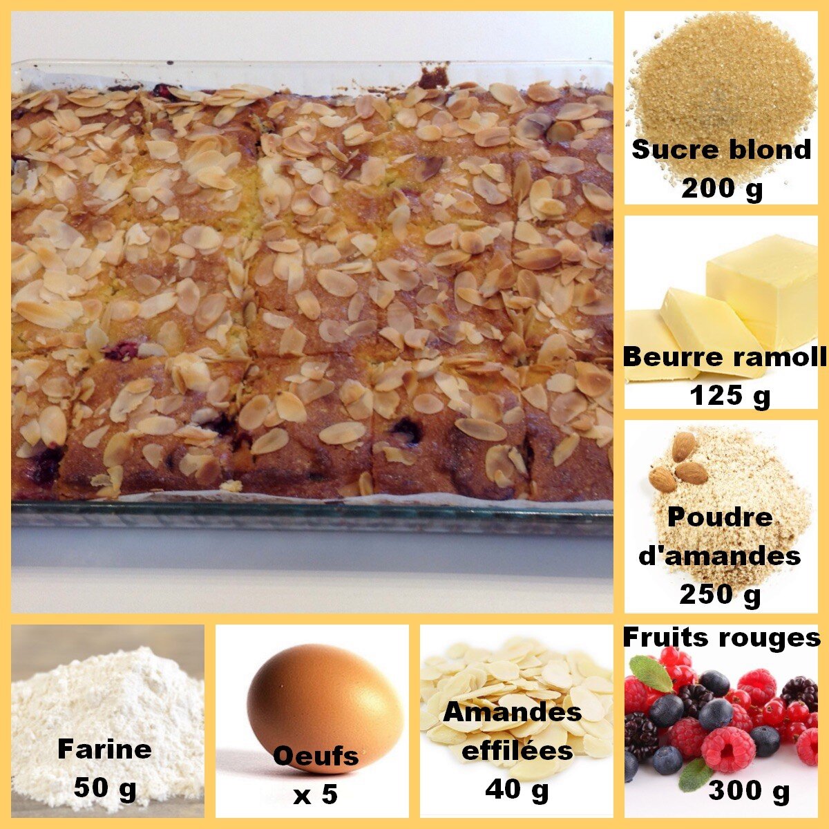 Gâteau fruits rouges et amandes - ça sent bon sous le couvercle